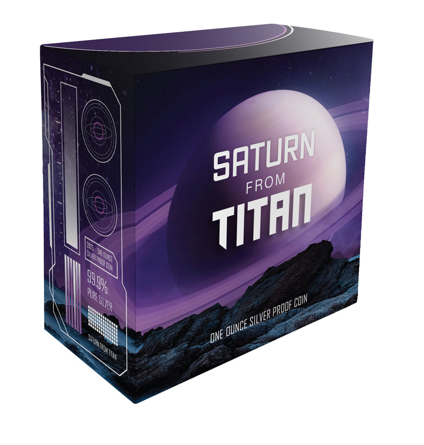 SATURN Niue 2025 $1 SATURN FROM TITAN 1oz .999 Silver – FORTYMILLION