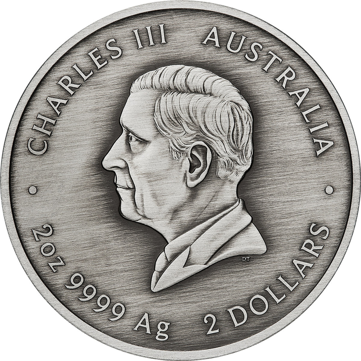 Australia 2024 $2 Kookaburra Kaa-Kaa 2oz .9999 Silver Antiqued Coloure ...
