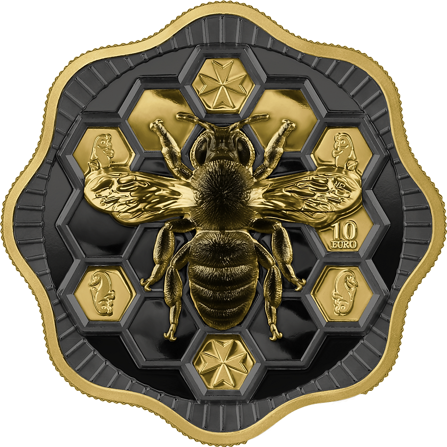 PRE-ORDER Malta 2024 10 Euro Maltese BEE 2 oz High Relief Black Ruthen ...