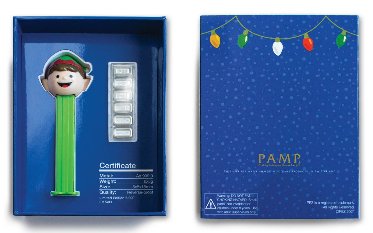 Austria 2021 PEZ® Elf Gift Set Silver Wafers & Dispenser – FORTYMILLION