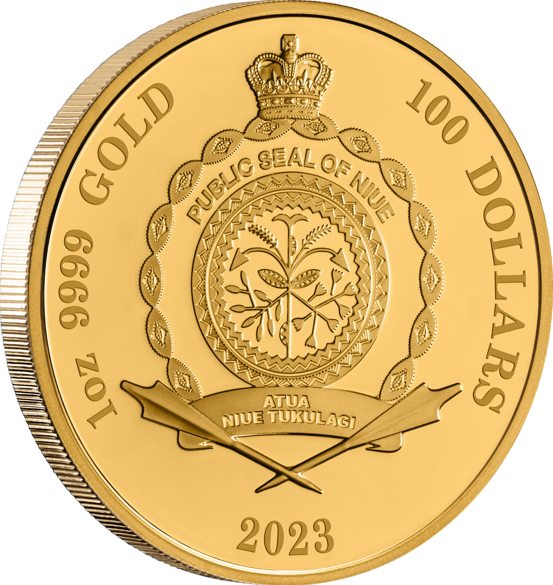 Niue 2023 $1 Azure Kingfisher Gold 1oz .9999 Coloured Proof Coin ...