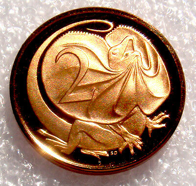Australia 1980 2 Cent Proof Frilled Neck Lizard – FORTYMILLION